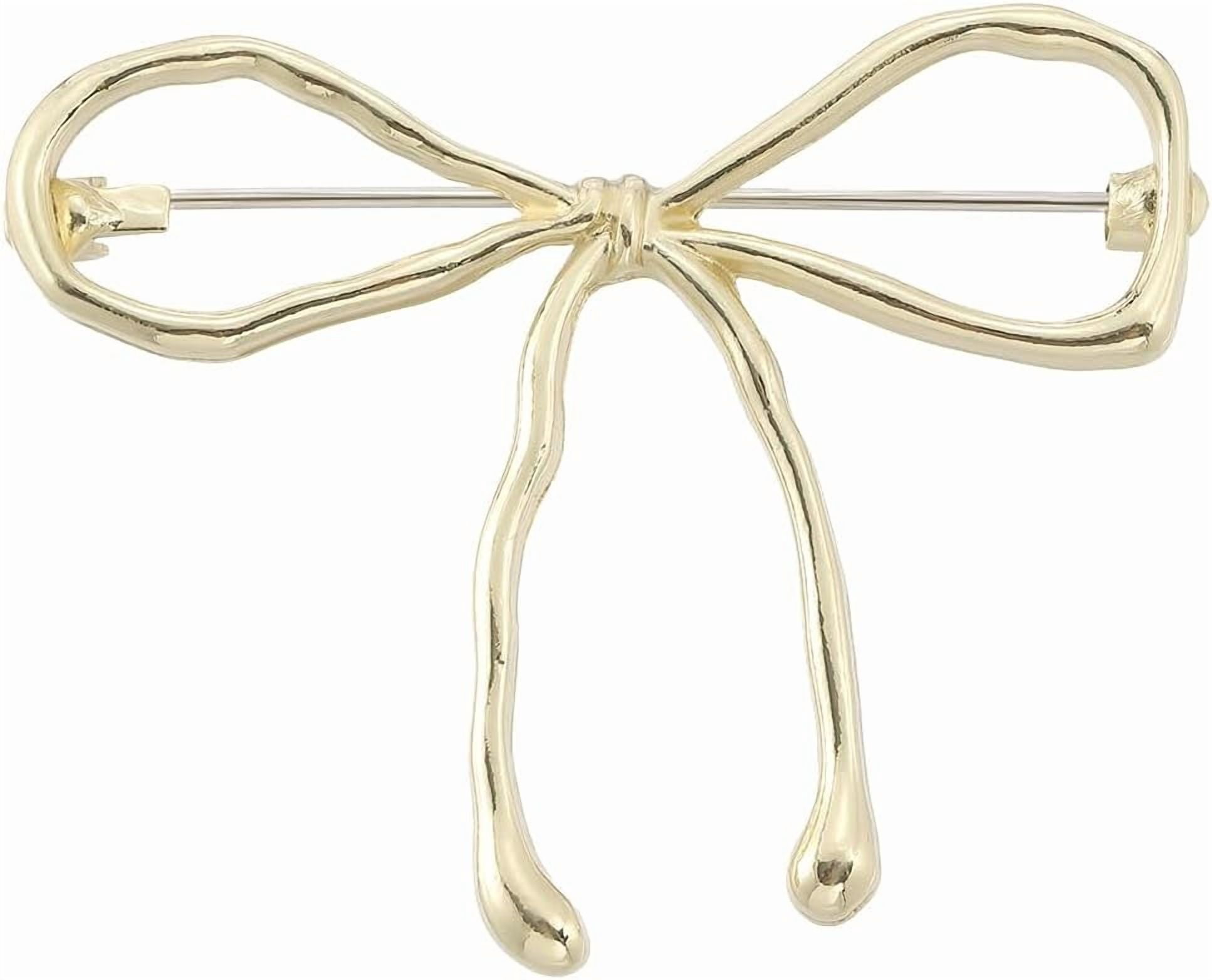 Bowknot Brooches Gold Brooch Pin for Women Clothing Pins Elegant Tie ...