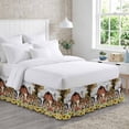 Bowknot Cow Bed Skirt Queen Size 18 Inch Drop, Retro Barn Fence Cows ...