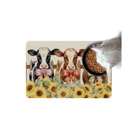 Bowknot Cow Doormat Non Slip Diatomaceous Earth Door Mat Absorbent ...