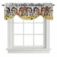 Bowknot Cow Tie Up Valance Curtains Retro Fence Cows Sunflowers Floral ...