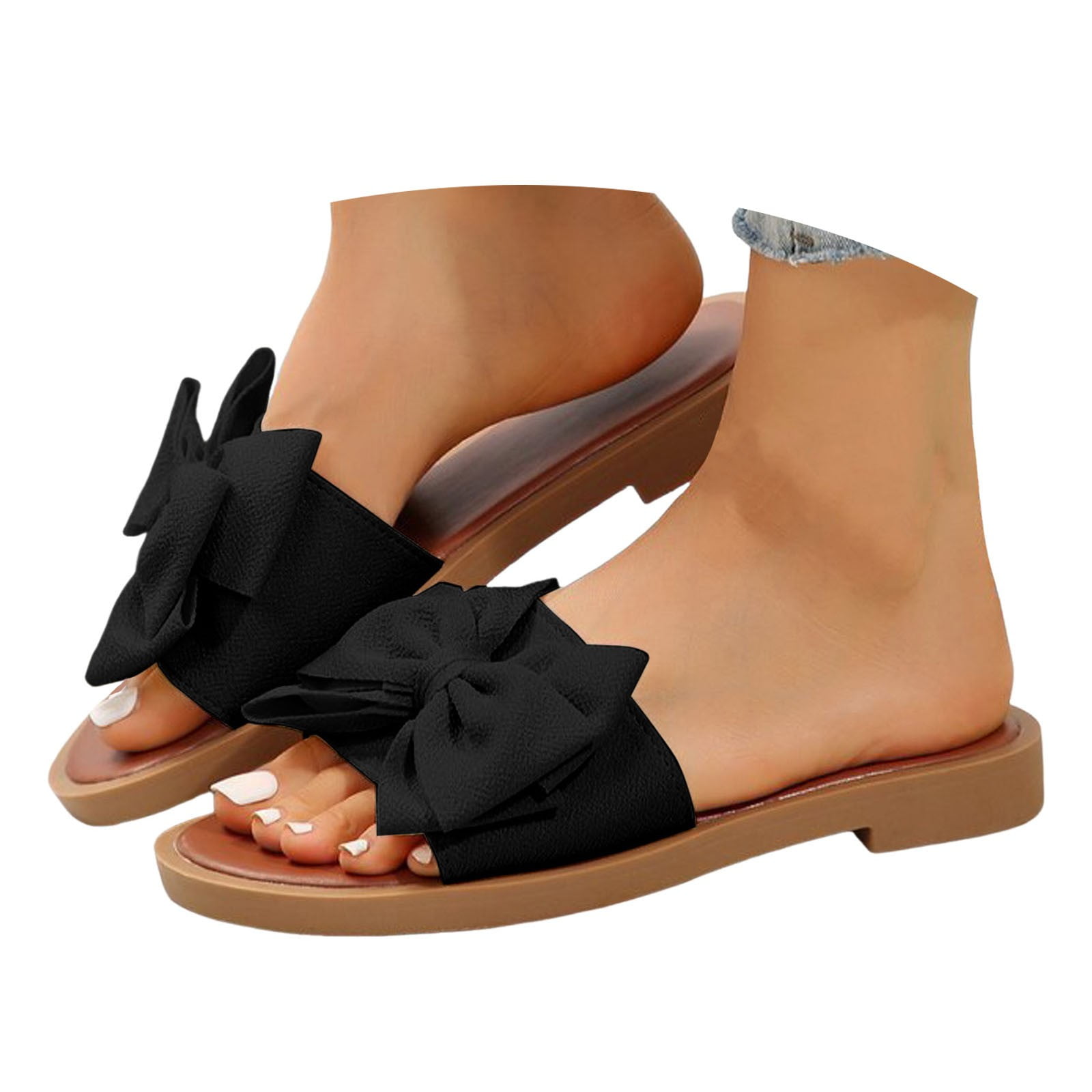 Bowknot Dressy Sandals for Women 2025 Summer Beach Bow Open Toe Dress ...