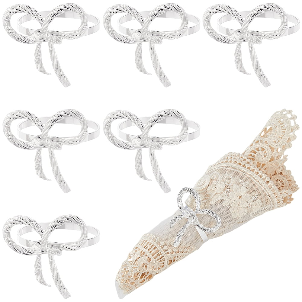 Bowknot Iron Napkin Rings Napkin Holder Adornment for Place Settings ...