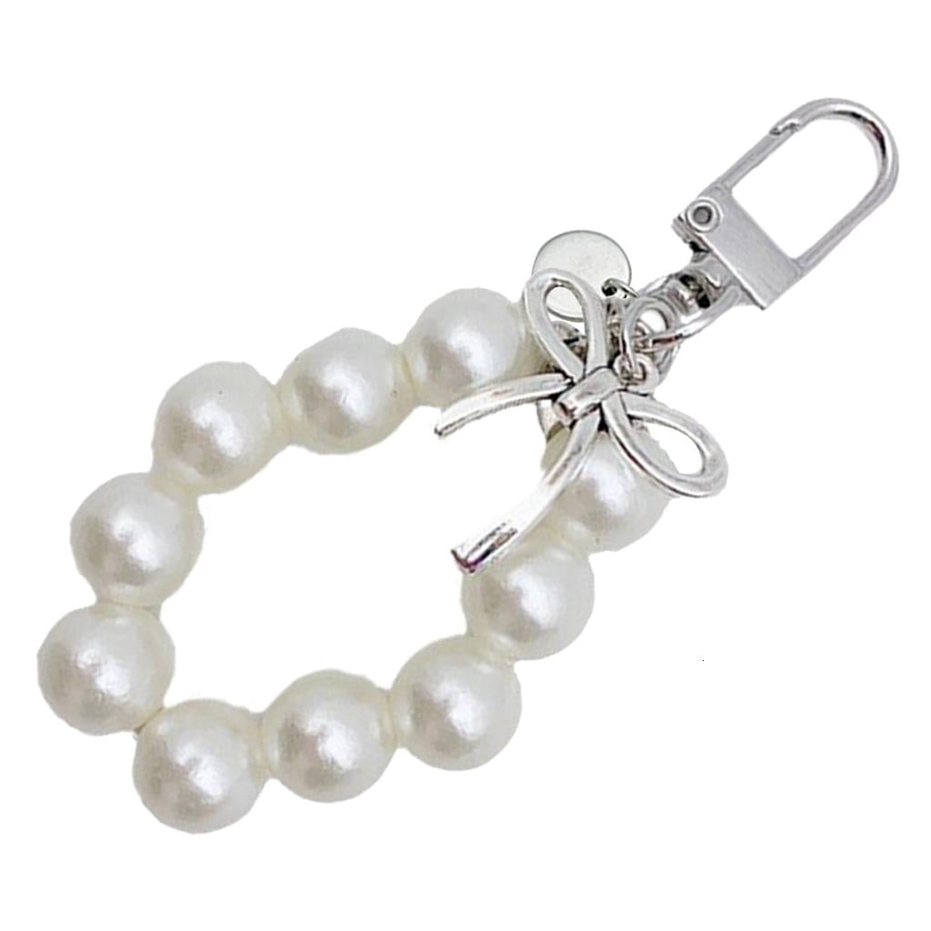 Bowknot Keyring Ornament Pearls Butterfly Knot Key Chain Jewelry for ...