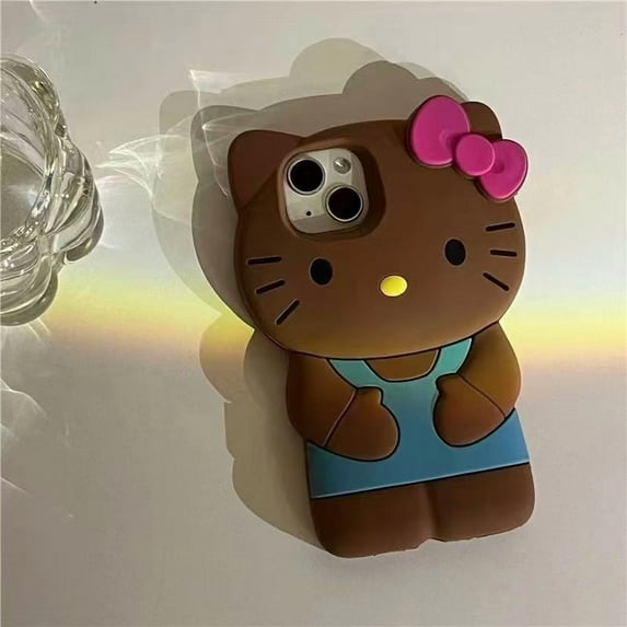Bowknot Kitty Cat 3D Silicone Soft Phone Case For iPhone 17 Pro Max 16 ...
