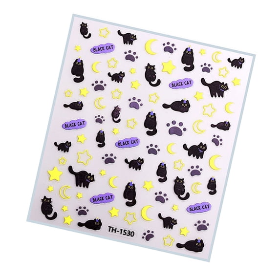 Bowknot Nails Art Stickers French Nails Decals Adhesive Bows Cats ...