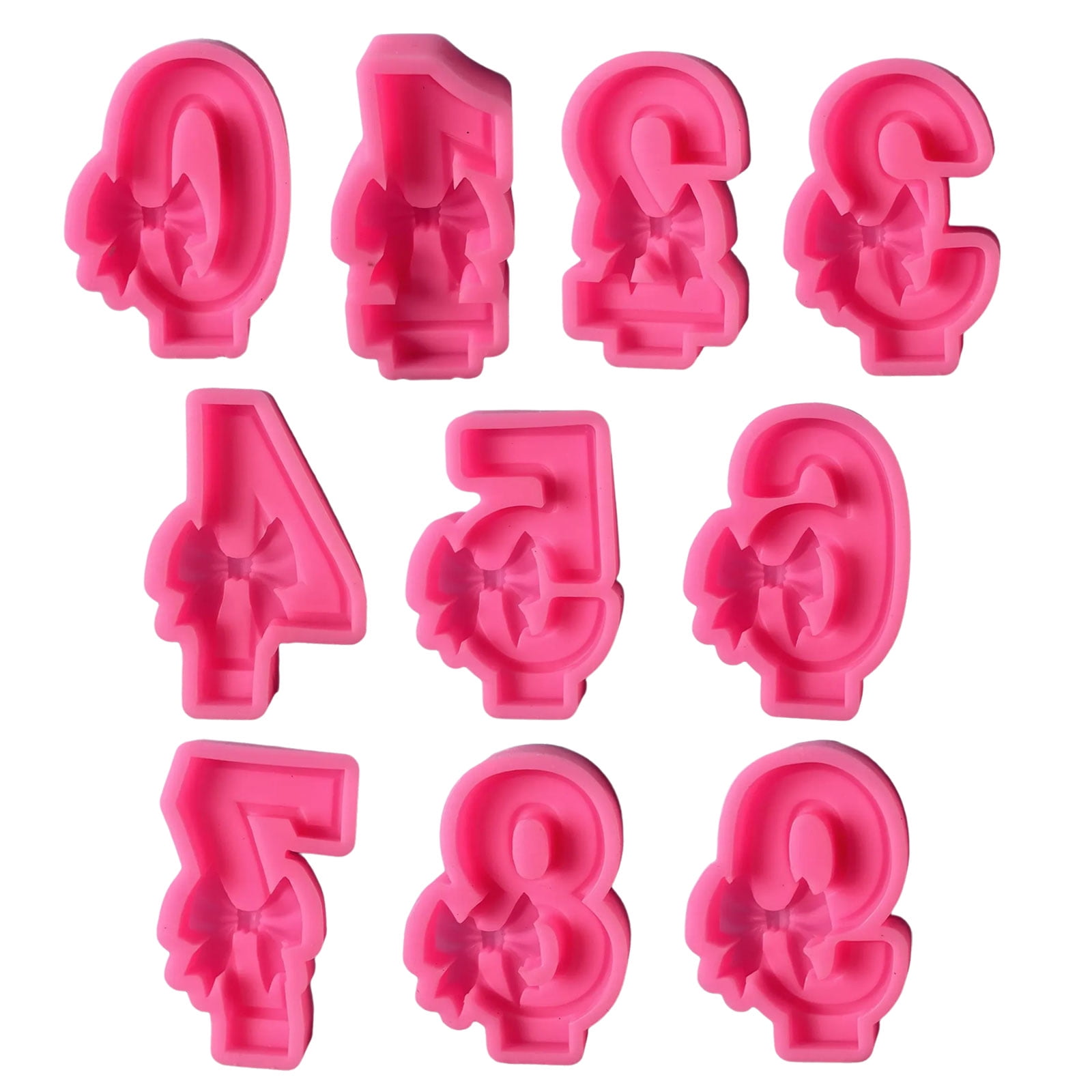 Bowknot Number Silicone Molds for Epoxy Resin Making Soap Cake Molds ...