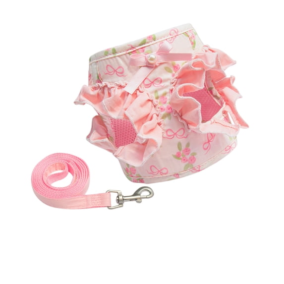 Bowknot Pattern Dog Vest Harness With Adjustable Design And Rope ...