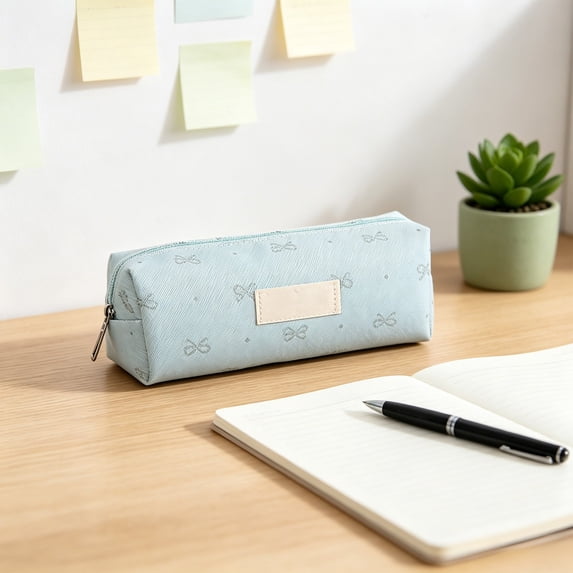 Bowknot Pattern Pencil Pouch 6.7 Inch, Cute Stationery Storage Bag with ...