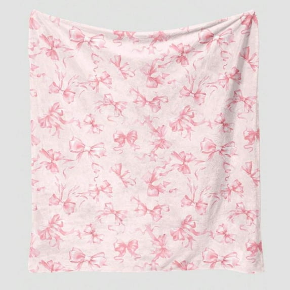 Bowknot Pattern Plush Blanket, 1 Count SoftWarm Throw Blanket, Air ...