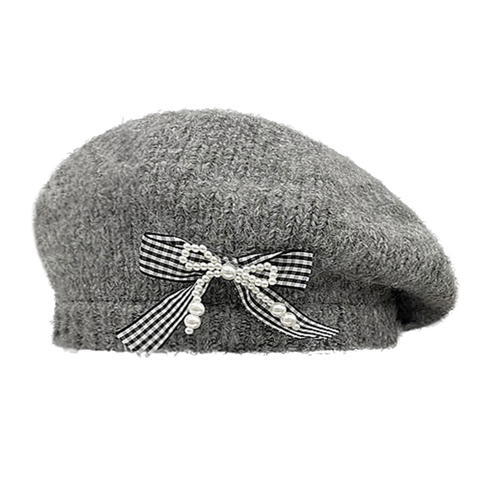 Bowknot Pearls Casual Hat Adjustable Knitted Hat Breathable Women ...