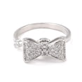 Bowknot Rotatable Open Ring for Women Brass Cubic Zirconia Fidget ...