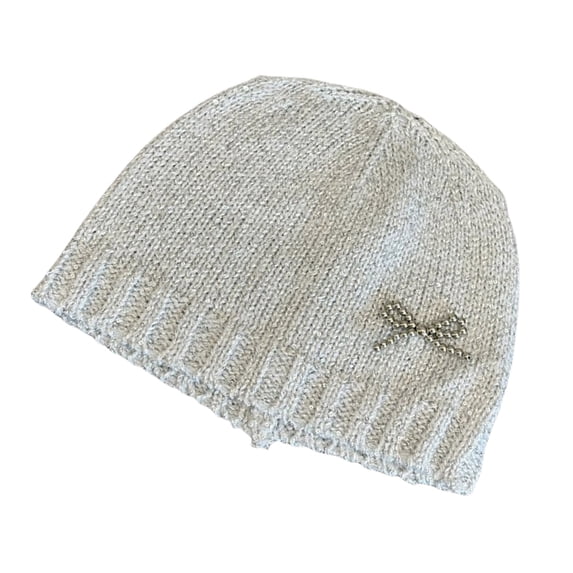 Bowknot Sequined Hat Youth Breathable Hat Fashionable Knitted Hat Soft ...