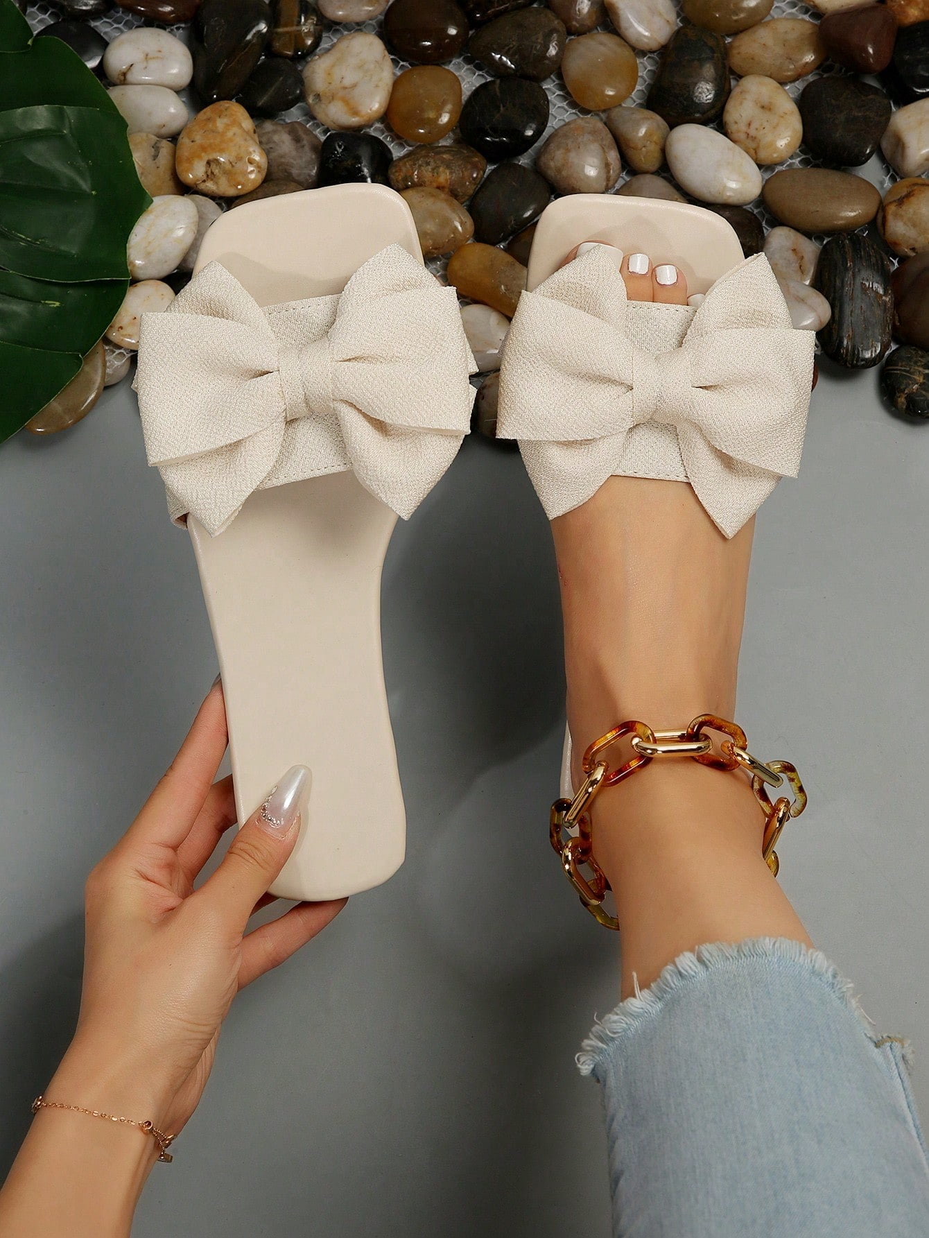 Bowknot Slippers, Women's Slip-ons With Butterfly Decoration, Non-slip ...