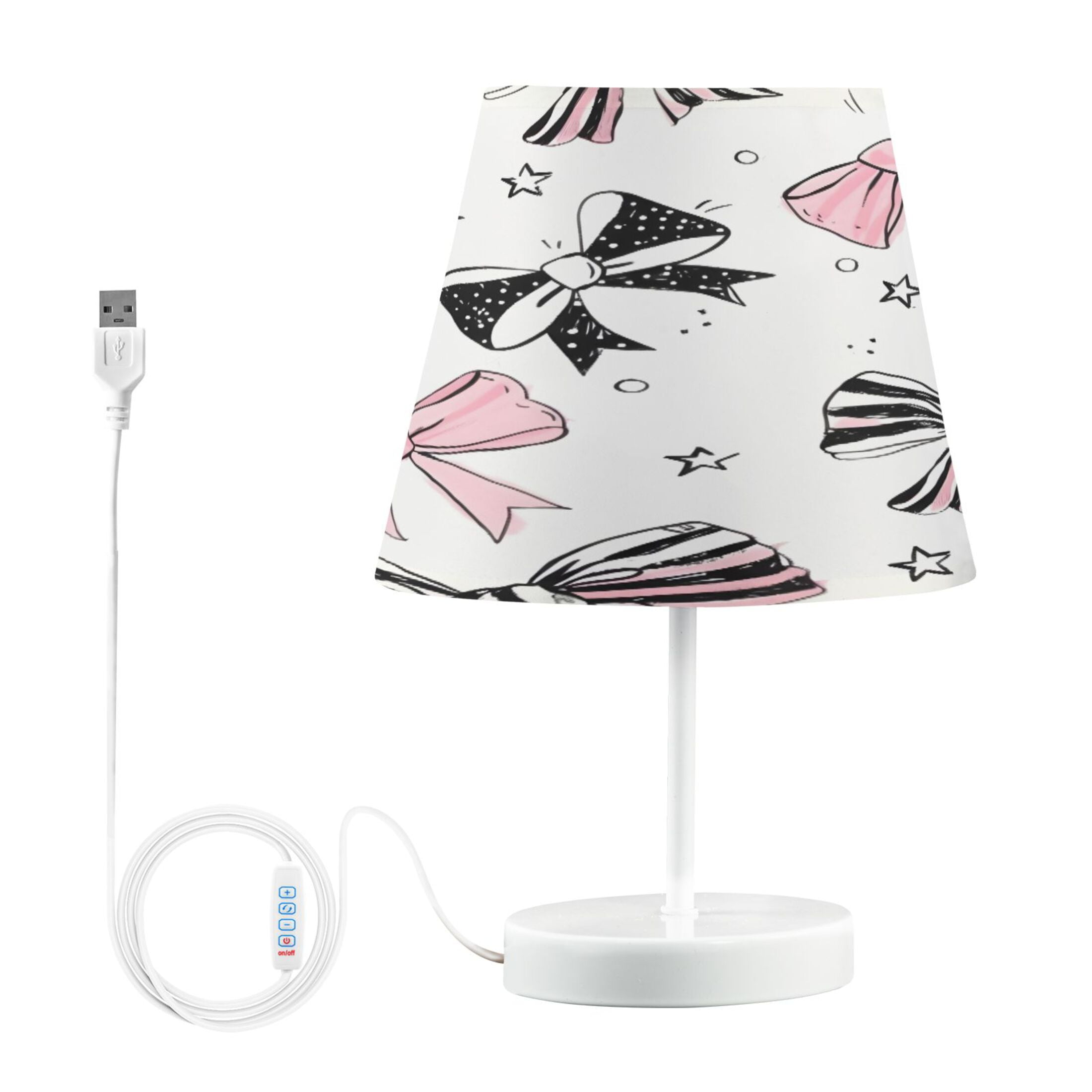 Bowknot Star Desk Lamp LED Table Nightstand Lamps with 3 Color ...