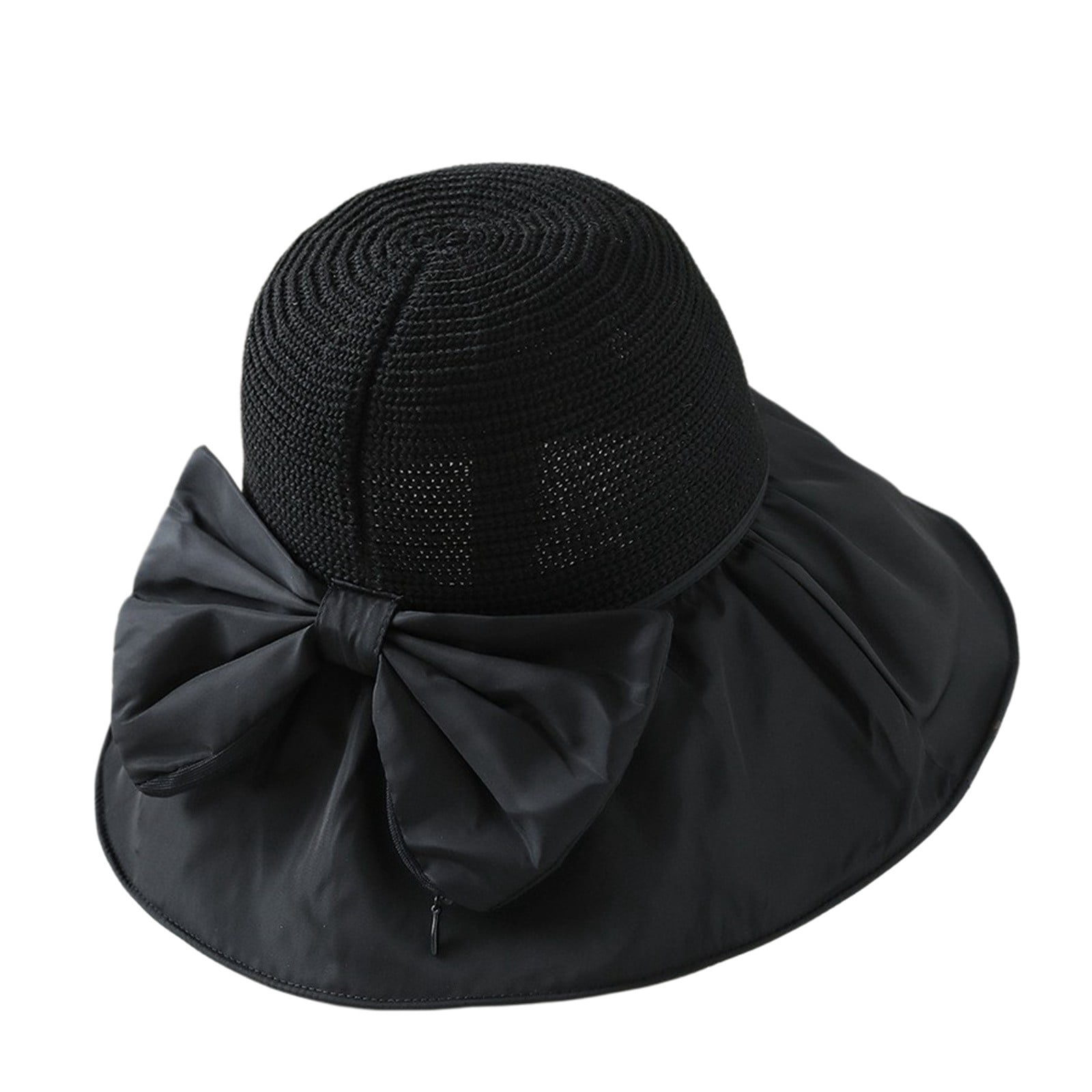 Bowknot Wide Brim Sun Hat,Foldable Travel Hat,Adjustable Summer ...
