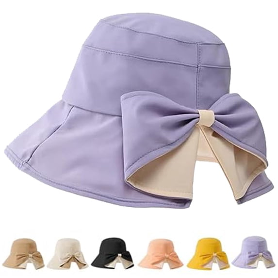 Bowknot Wide Brim Sun Protective Hat, 360° All-Around Protection—Blocks ...
