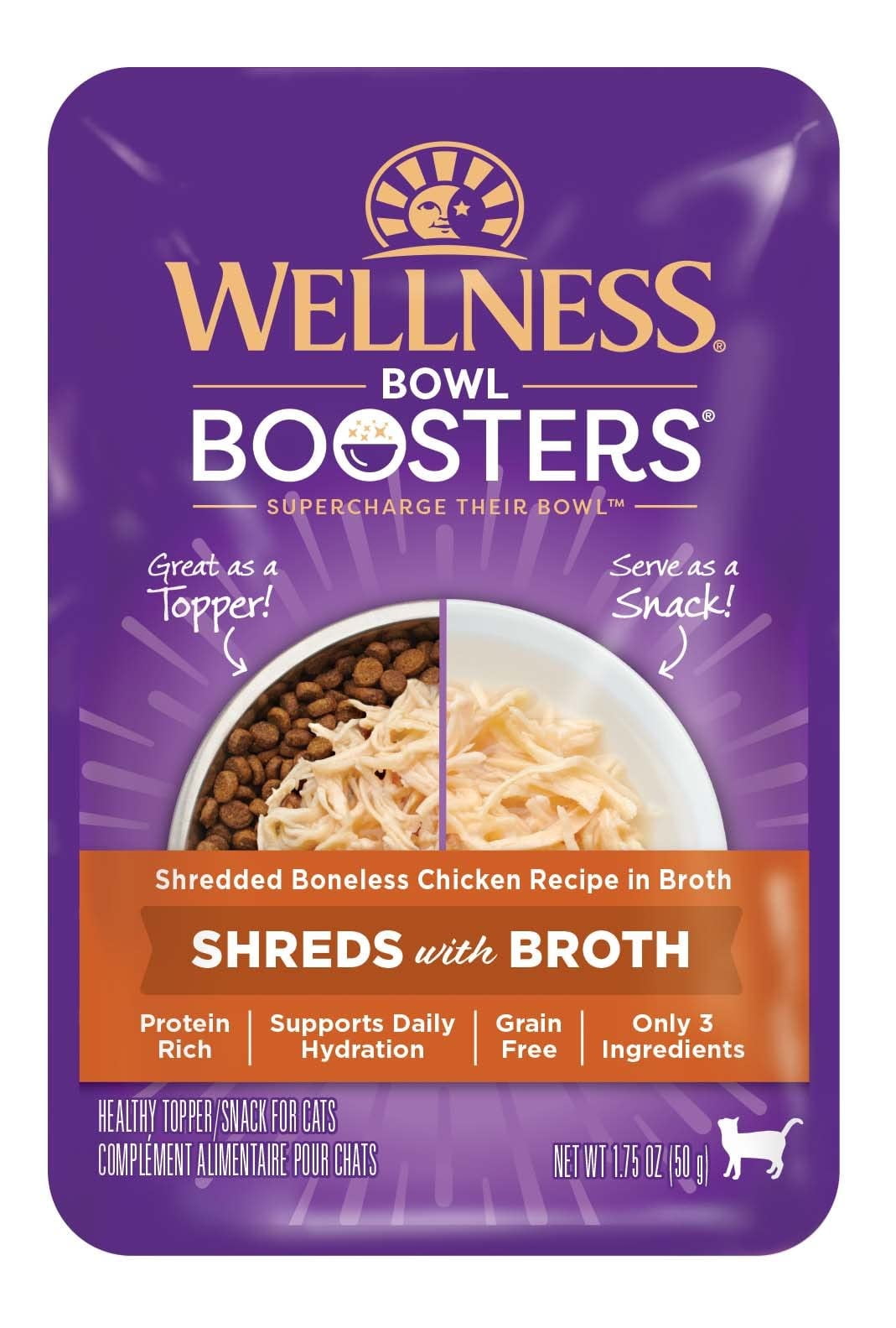 Bowl Boosters Grain Free Wet Cat Food Topper, Shredded Chicken Recipe ...