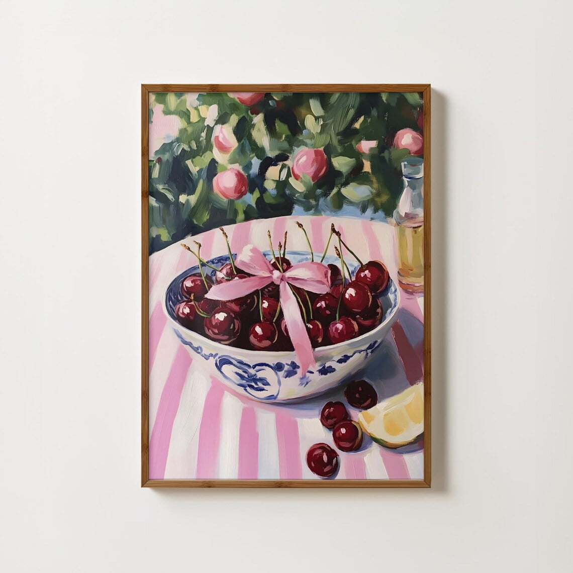 Bowl Of Cherries Print Kitchen Art Coquette Aesthetic Print Cherry Pink ...