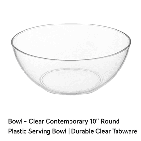 Clear Plastic Bowl Large
