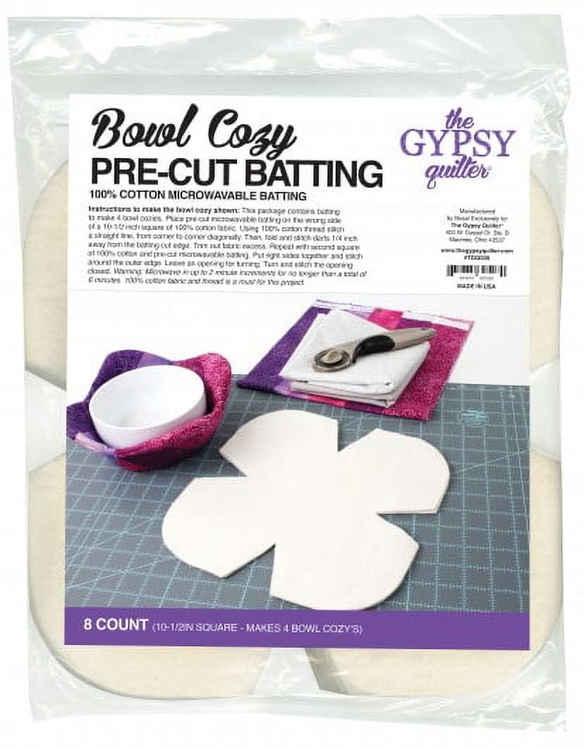 "The Gypsy Quilter Pre-Cut Batting for Bowl Cozy - 8 Count, 10.5 ...