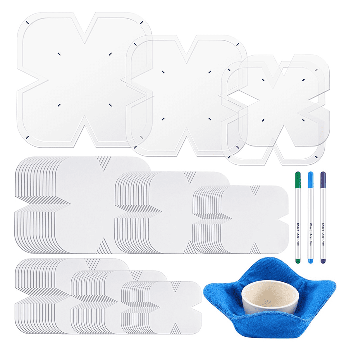 Bowl Cozy Template Set Sewing Pattern Templates with 4 Water-Soluble ...