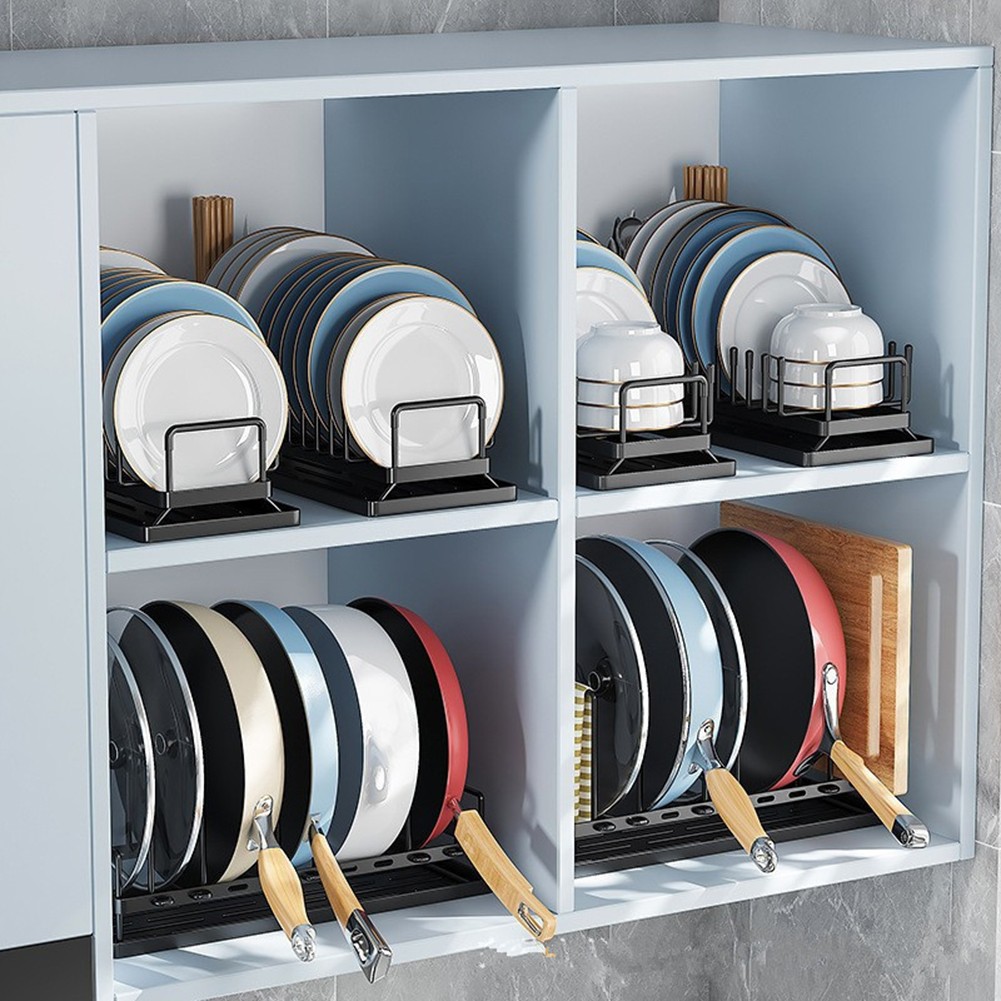 Bowl Drain Rack Drawer Built-In Storage Rack Adjustable Pot Rack ...
