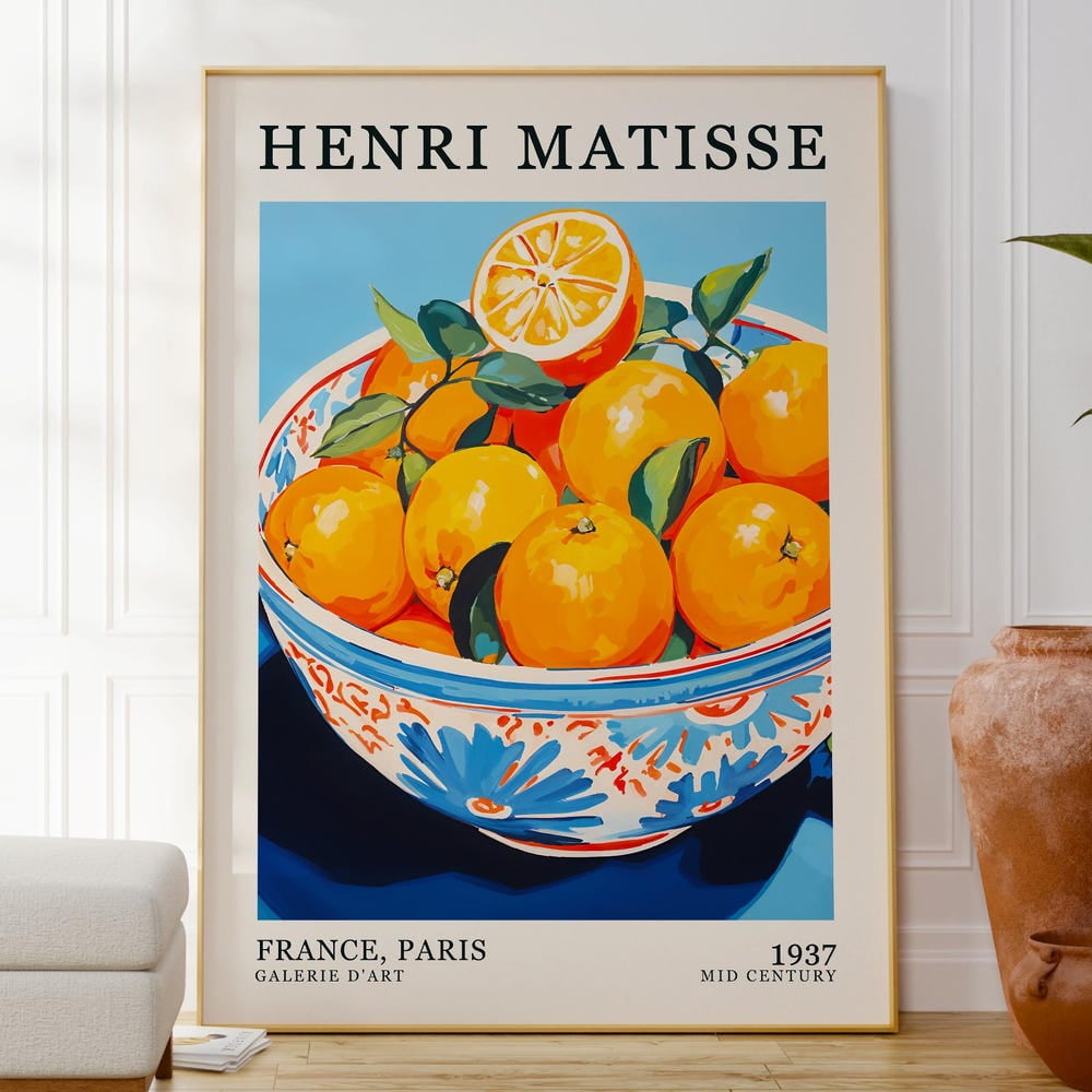 Bowl Of Oranges Print, Henri Matisse Poster, Modern Kitchen Wall Art ...