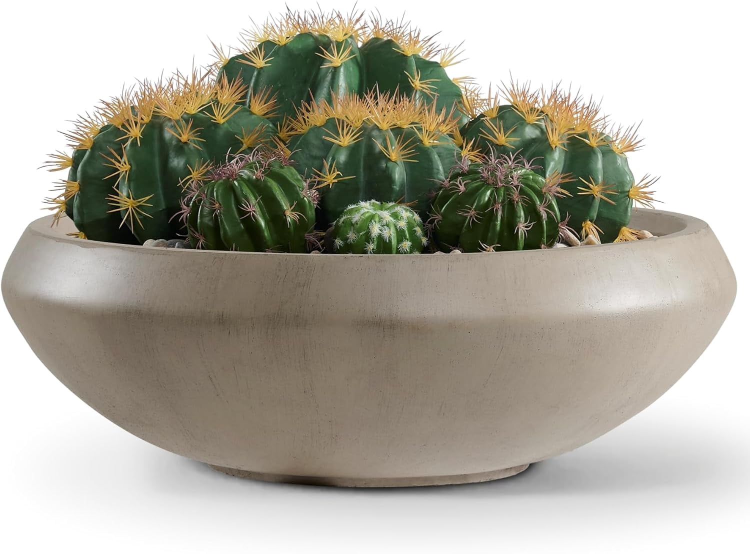 Bowl Planter 23.3" Dia x 7.9" H Succulent Pot with Drain Hole, 20.9 ...