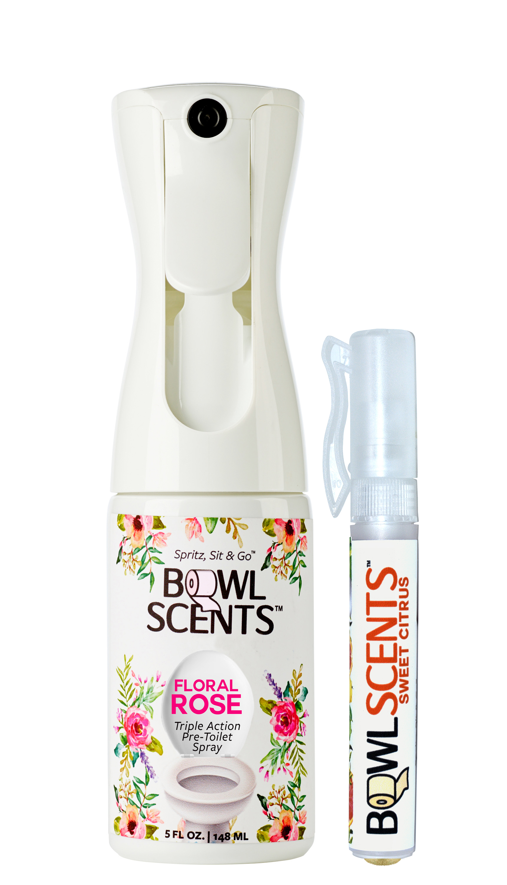 Bowl Scents Toilet Spray | Floral Rose 5 oz +Traveler | Prevents Poop ...