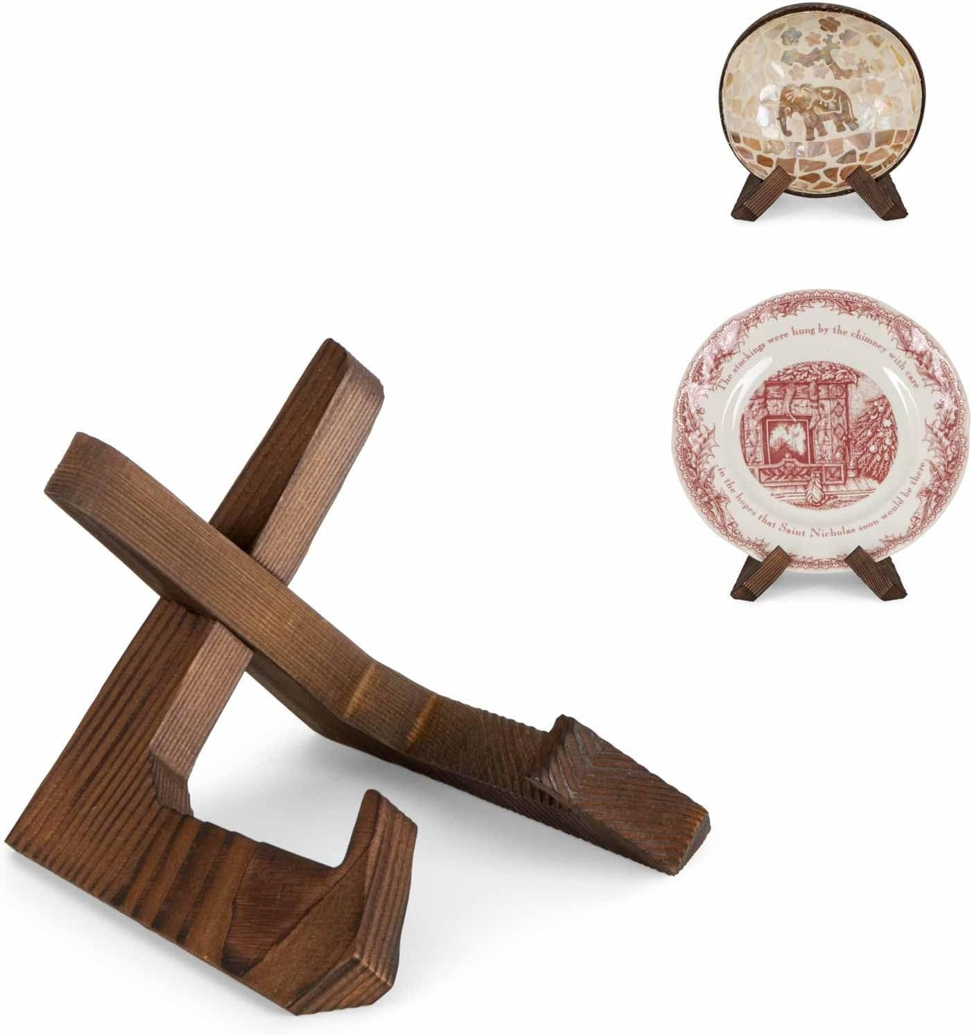 Bowl Stands for Display, 3.5 Inch Plate Holder, Wooden Easel Frame ...