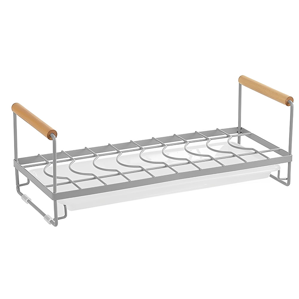 Bowl Storage Rack Kitchen Dish Drying Shelf with Tray Drain Dish Stand ...