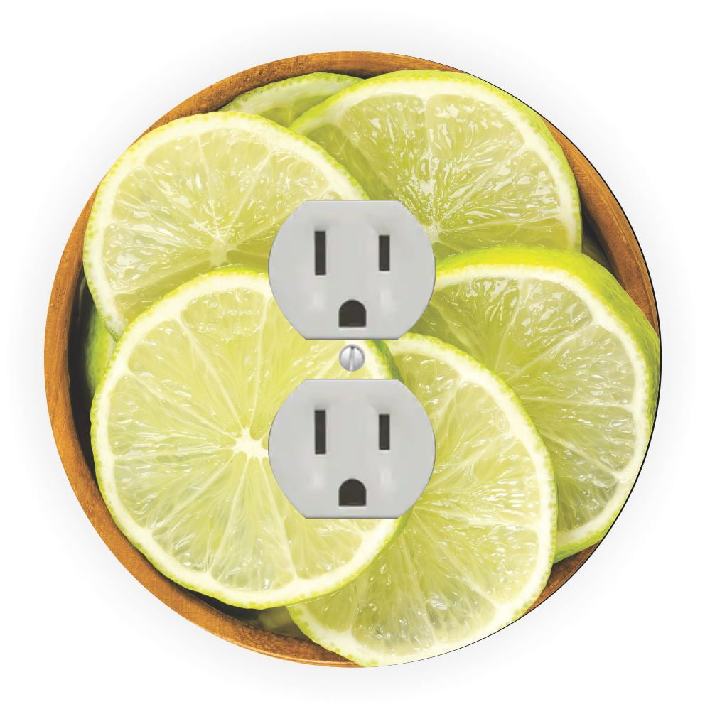 Bowl of Lime Slices Design - Round Light Switch Plate Cover - Outlet ...