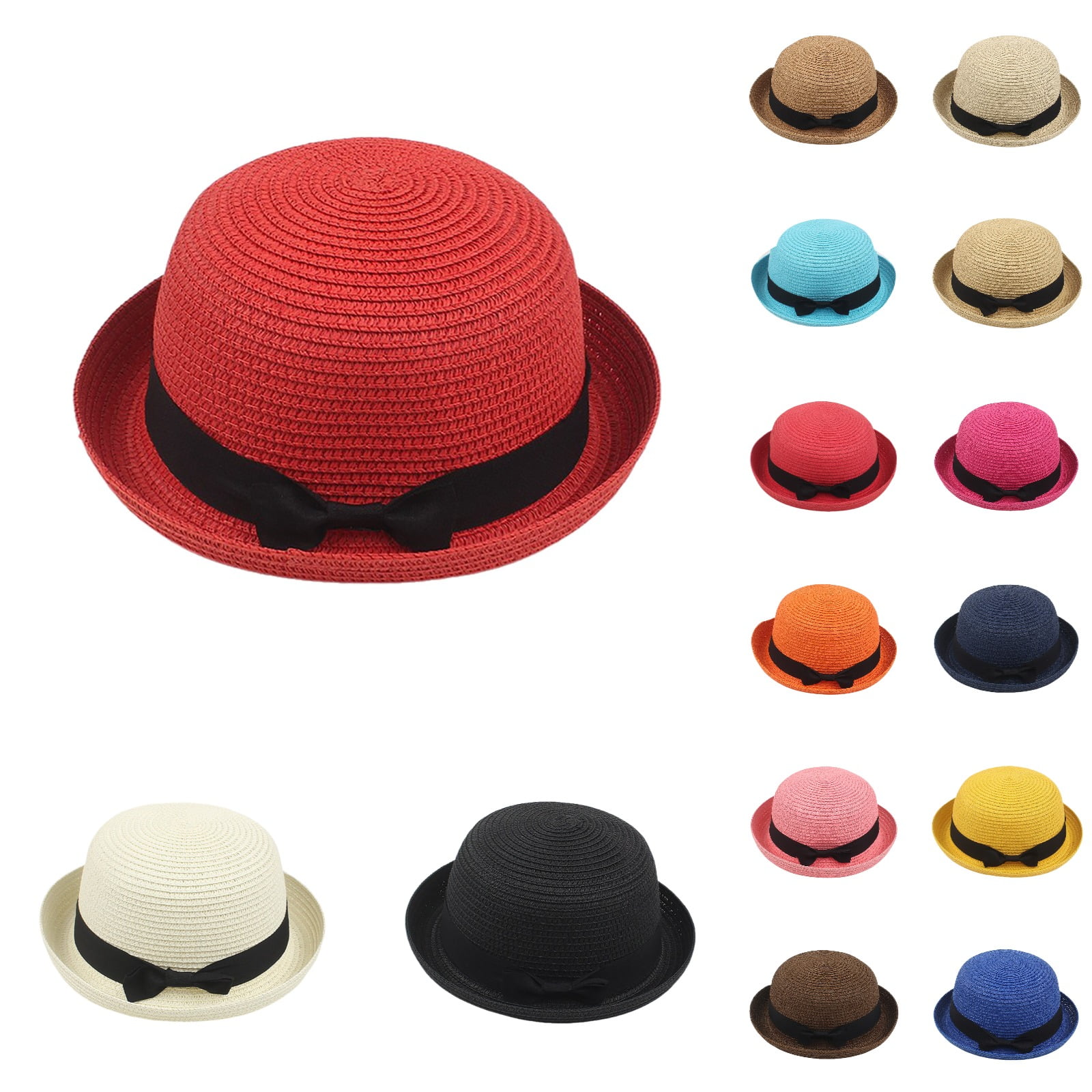 Bowler Hat Women Cooling Hats for Women Beach Hat Straw Bucket Hats ...