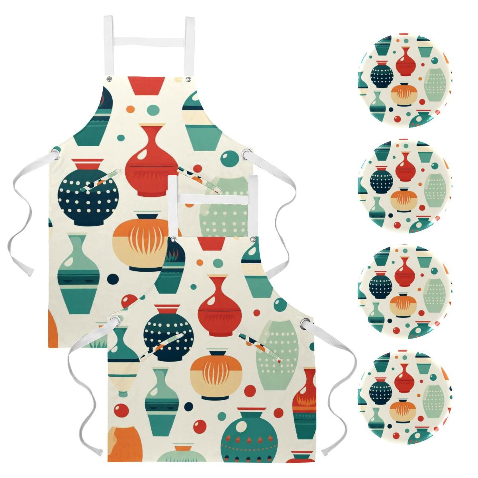 Bowling 2 Pack Waterproof Cooking Apron with Pockets, Pins, Round Badge ...
