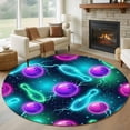 Bowling 6FT Round Area Rugs for Living Room Purple Blue Green Bowling ...