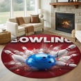 Bowling 8FT Round Area Rugs for Living Room Vintage Bowling Bottles ...