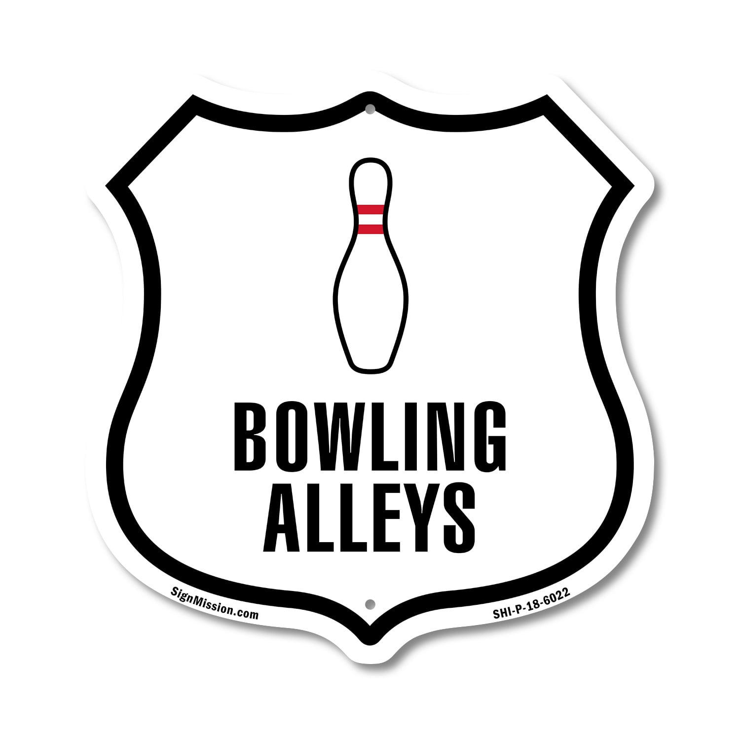 Bowling Alleys (2 Pack) 12 inch X 12 inch Shield Shaped Commercial ...
