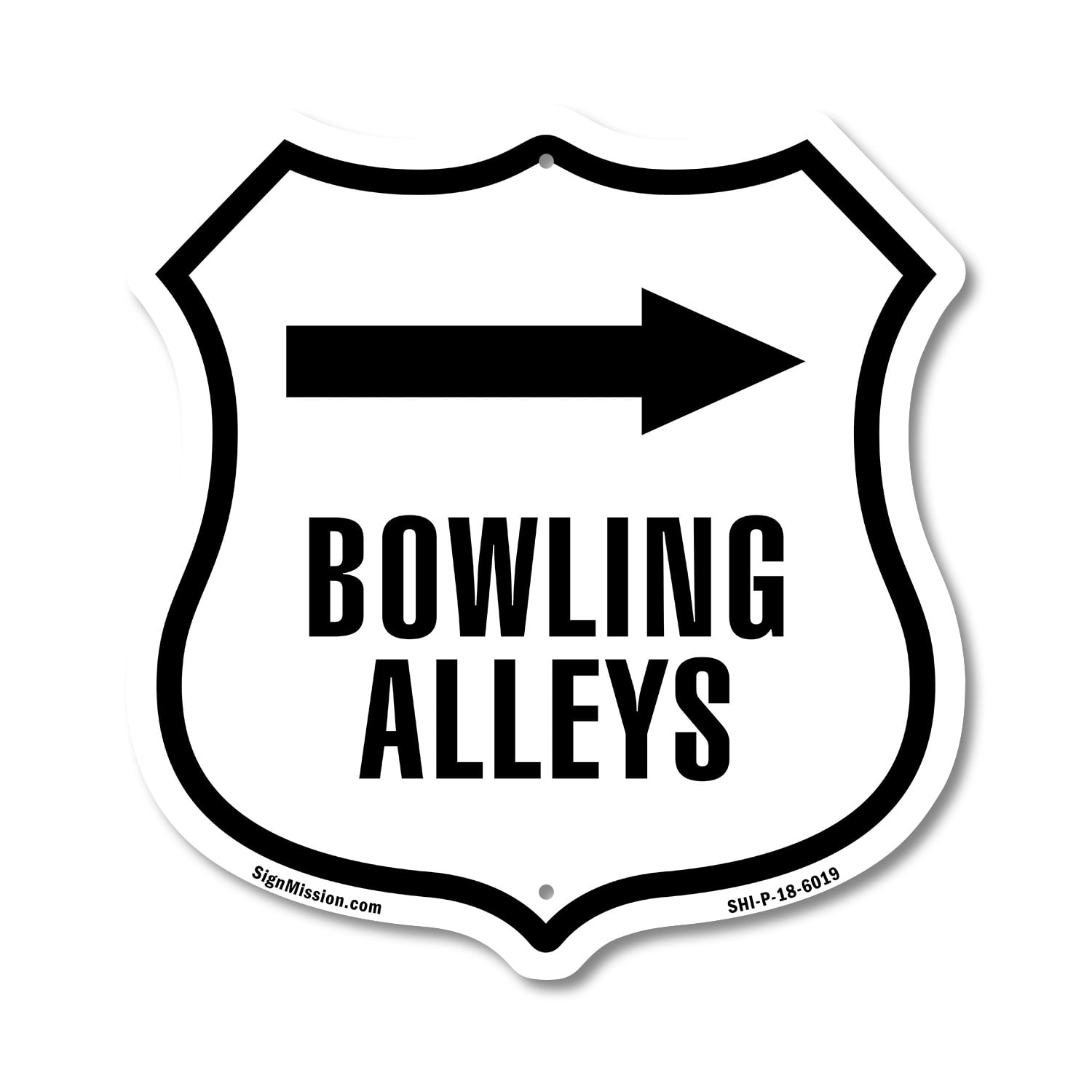 Bowling Alleys Right (2 Pack) 6 inch X 6 inch Shield Shaped Commercial ...