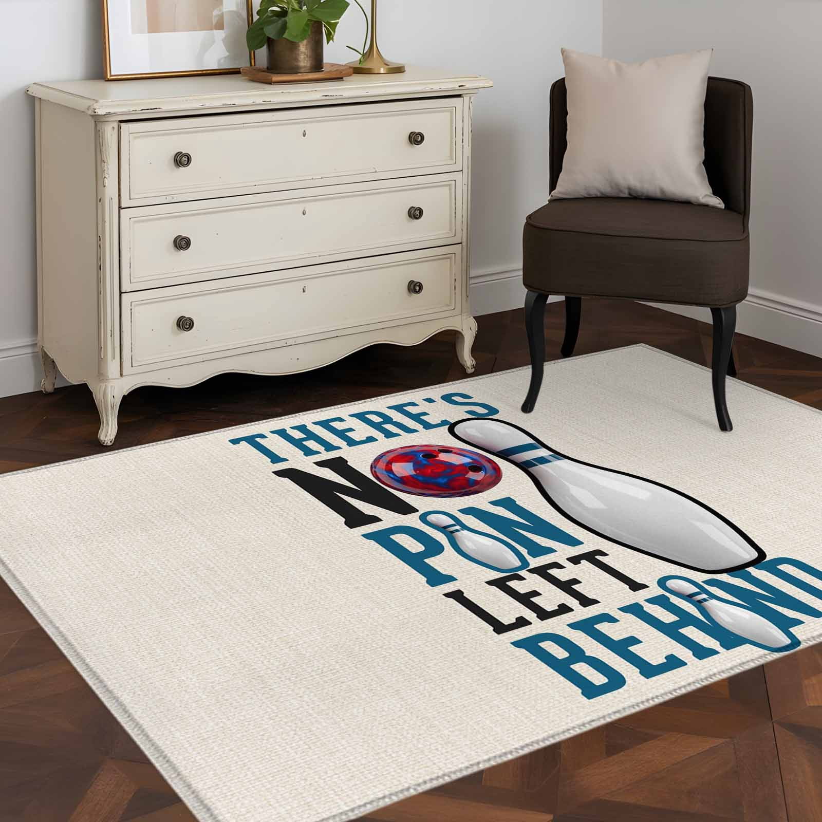 Bowling Ball 4x6 Rug for Dining Table for 4 People Under Table, There's ...