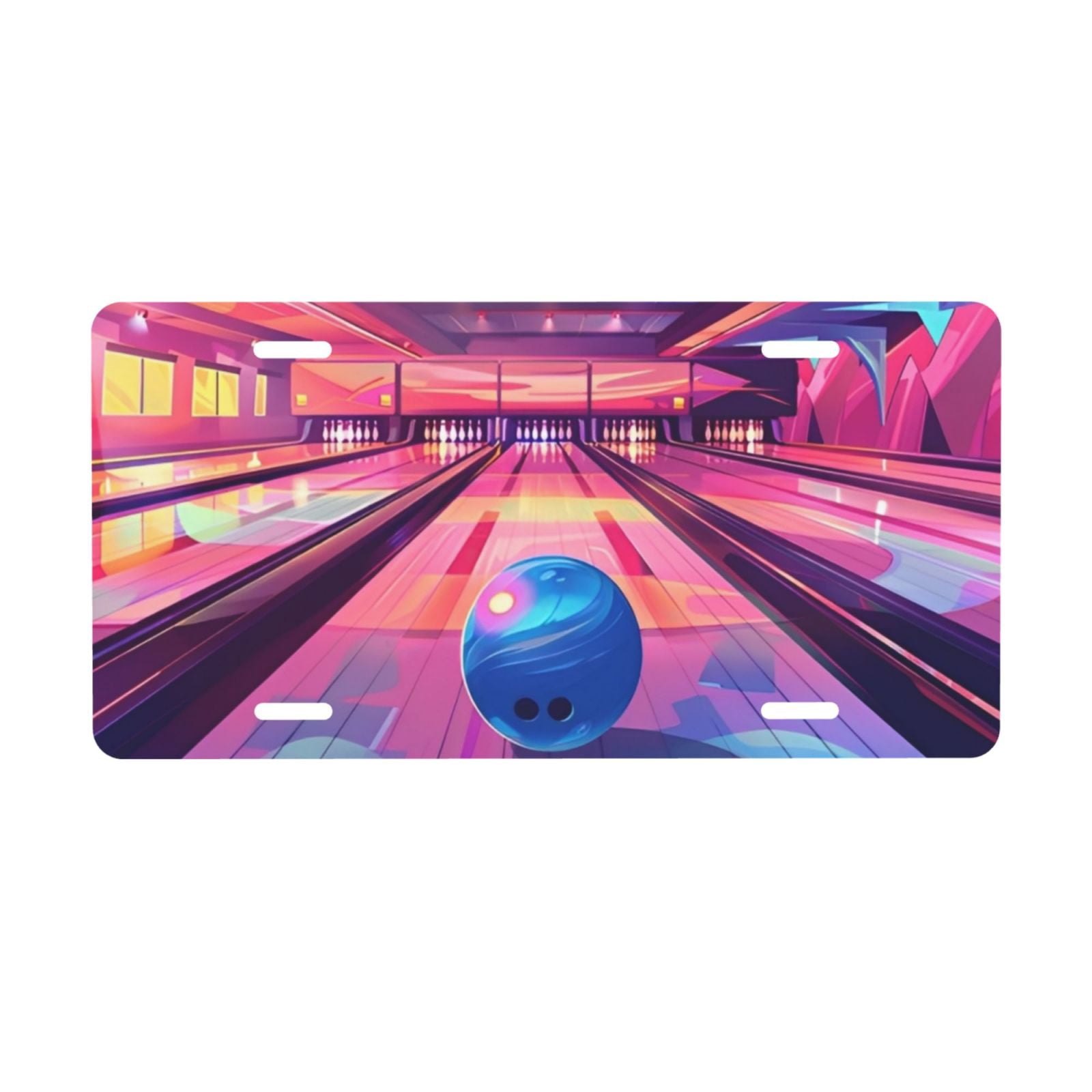 Bowling Ball Alley License Plate with 4 Holes,Novelty Aluminum Metal ...