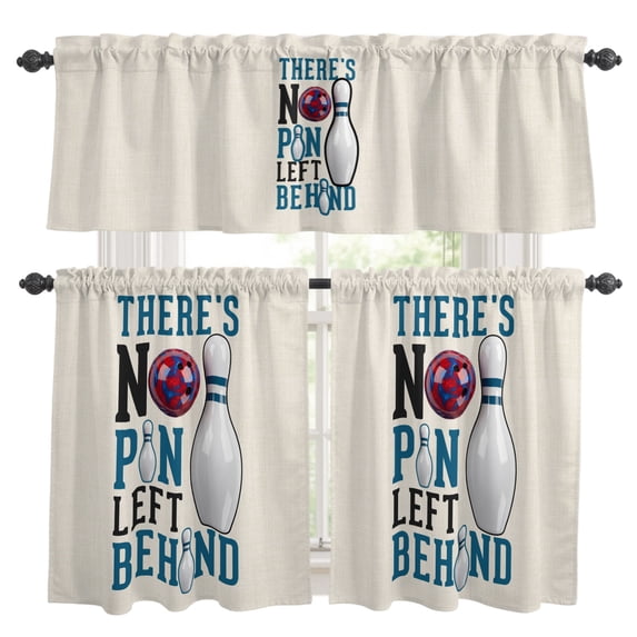 Bowling Ball Kitchen Curtains Set for Windows, There's No Pin Left ...