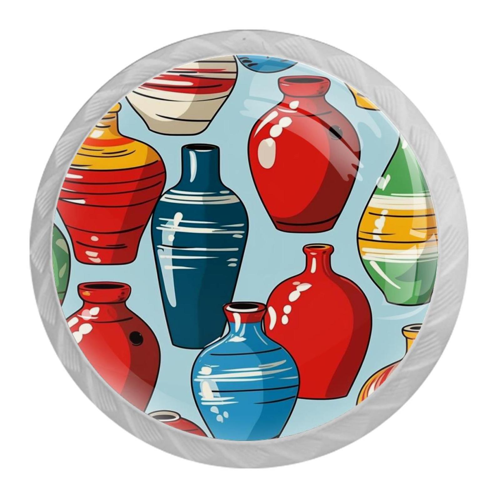 Bowling Ball Painted Drawer Knobs, 4 Piece Set Decorative Kitchen Knobs ...