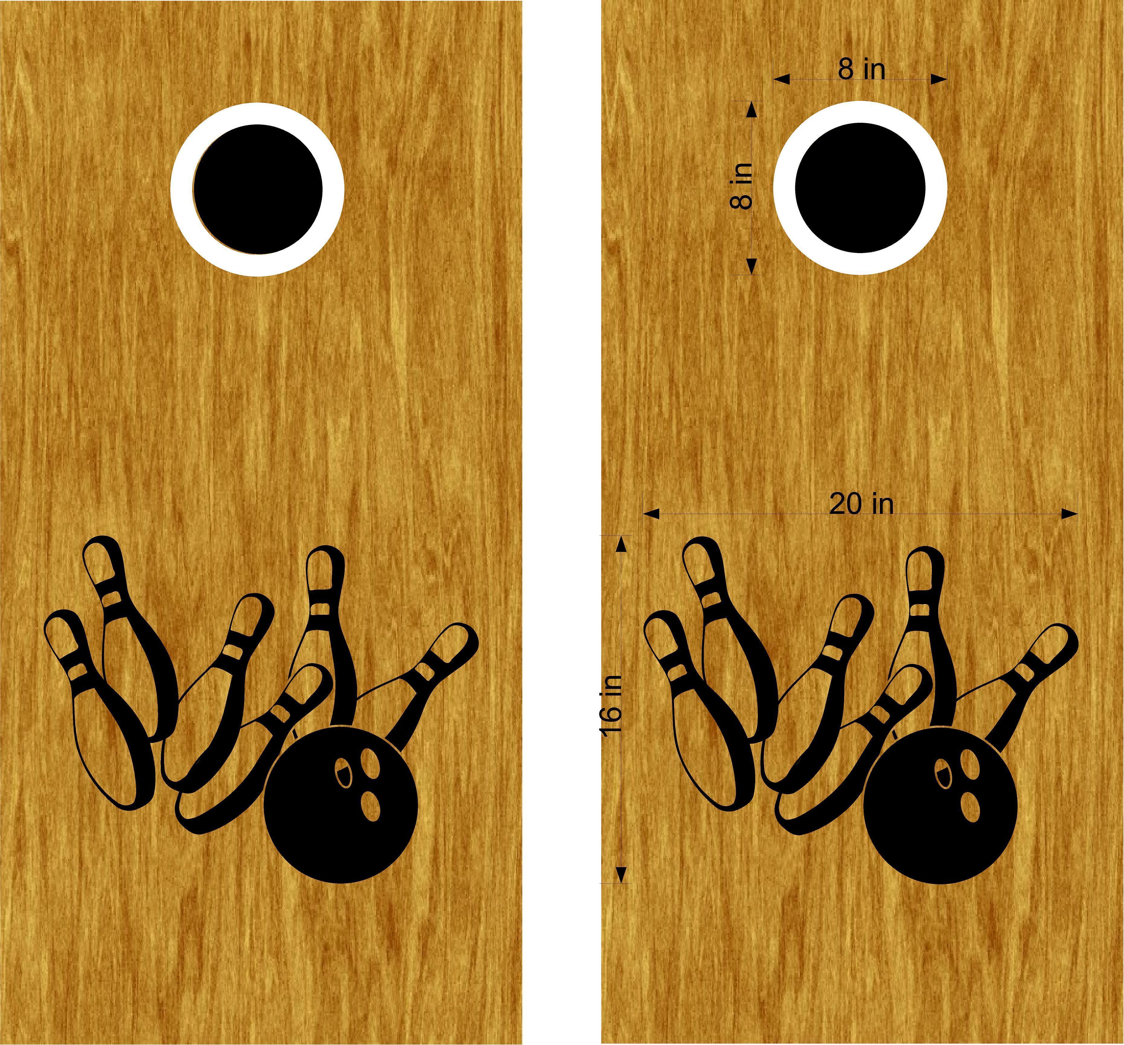 Bowling Ball Pins Cornhole Board Vinyl Decal Sticker - Walmart.com