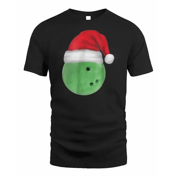 Bowling Ball Santa Hat T-Shirt Christmas Gift Jersey - Walmart.com