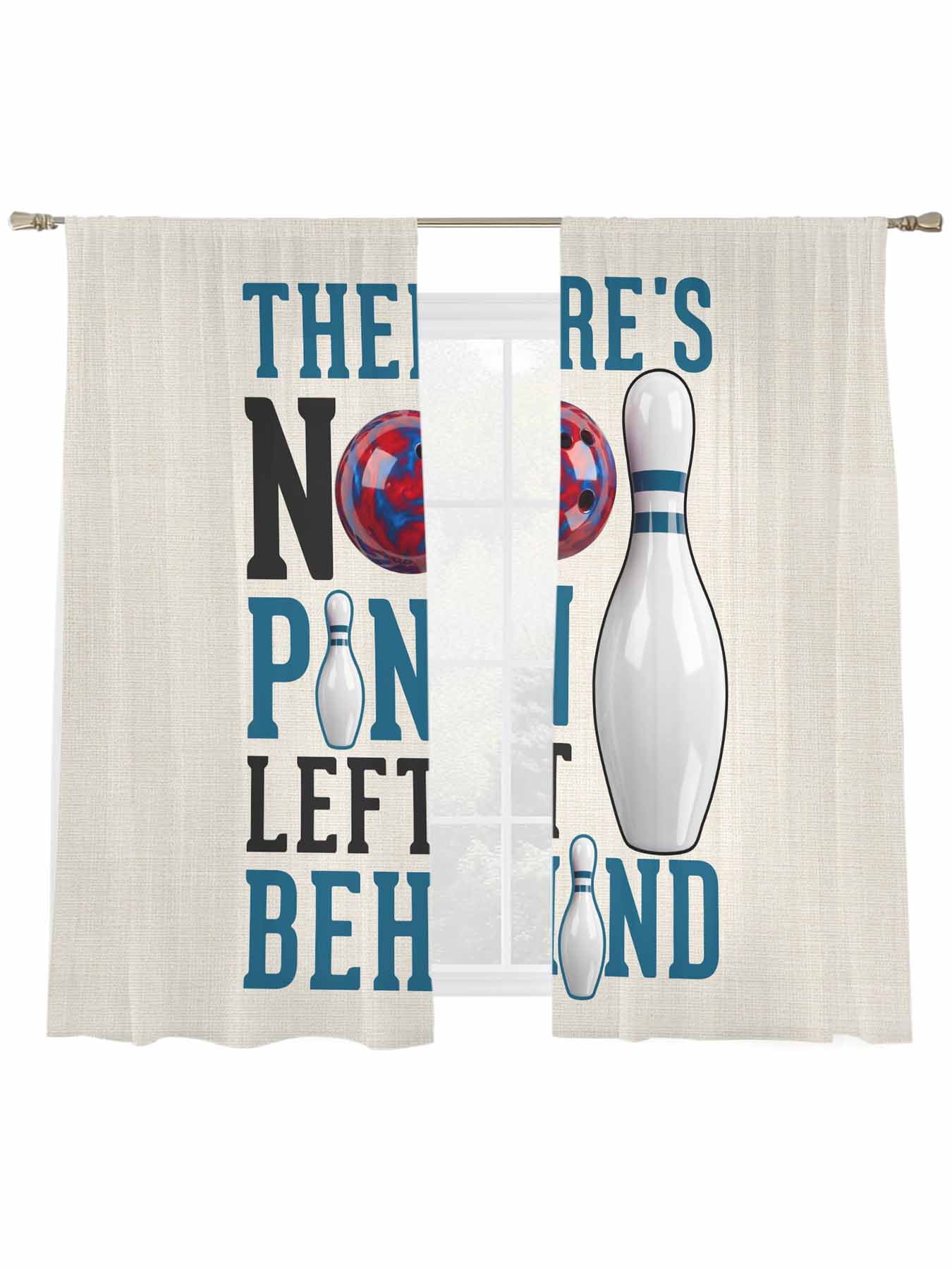 Bowling Ball Sheer Curtains 2 Panels Set There's No Pin Left Behind ...