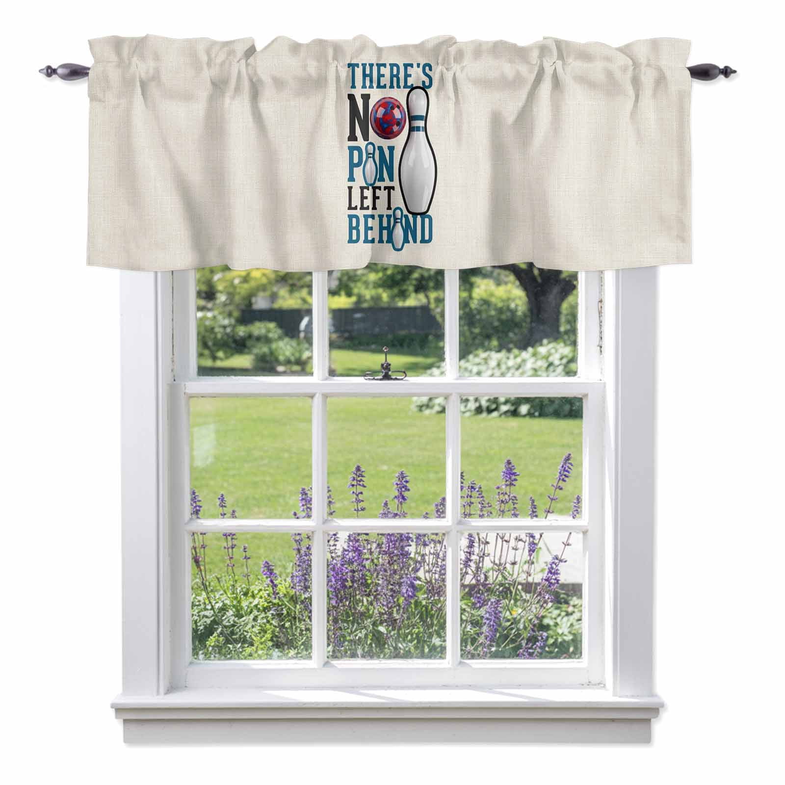 Bowling Ball Valance Curtain There's No Pin Left Behind Linen Texture ...