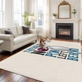 Bowling Ball Washable Area Rug 5x7 There's No Pin Left Behind Linen ...