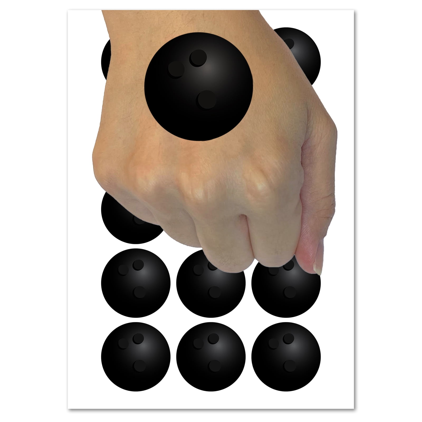 Bowling Ball Water Resistant Temporary Tattoo Set Fake Body Art ...