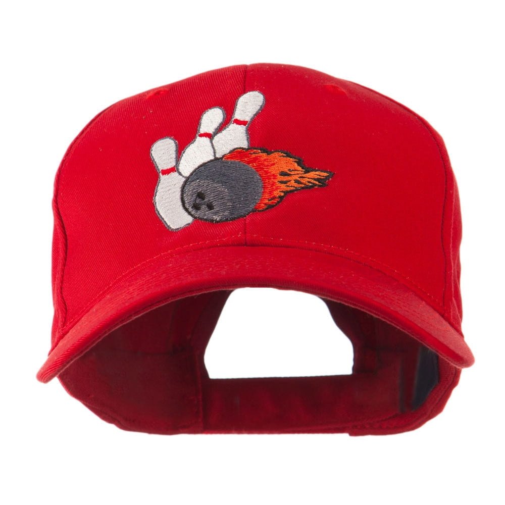 Bowling Ball and Pins Embroidered Cap - Red OSFM - Walmart.com
