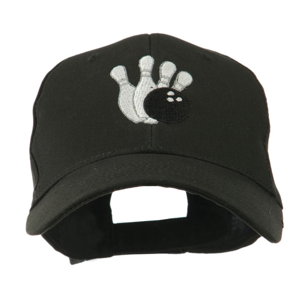 Bowling Ball with 4 Pins Embroidered Cap - Black OSFM - Walmart.com
